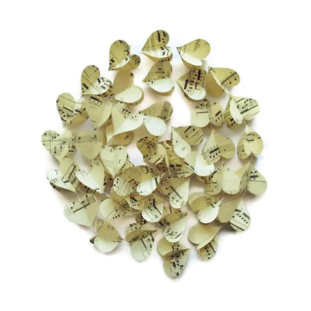Vintage Style Sheet Music Paper Heart Garlands – La Petite Maison