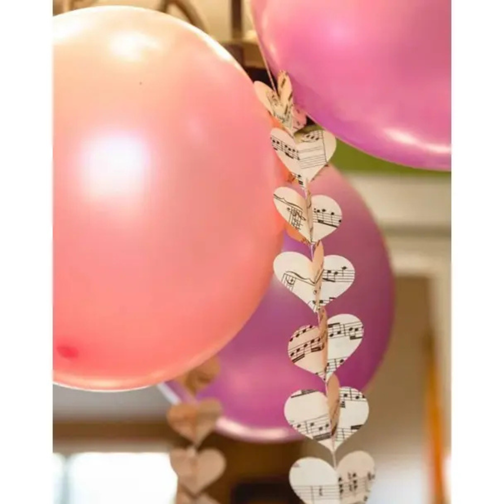Vintage Style Sheet Music Paper Heart Garlands – La Petite Maison